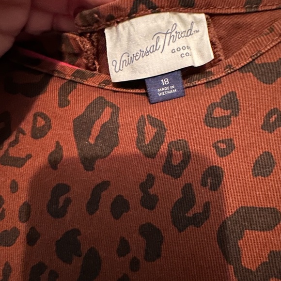 Universal Thread | Dresses | Universal Thread Denim Leopard Print Puff ...